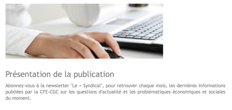 Newsletter « Le + Syndical » – CFE-CGC Métallurgie Lorraine